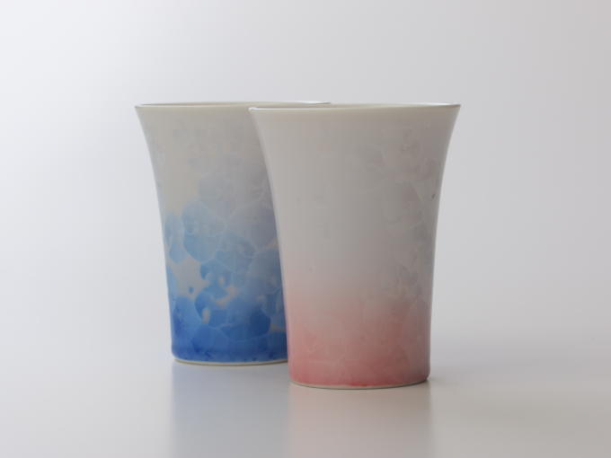 [Limited] HANA KESSHO Free-cup - pair (handcrafted) - JAPANESE GREEN TEA | HIBIKI-AN